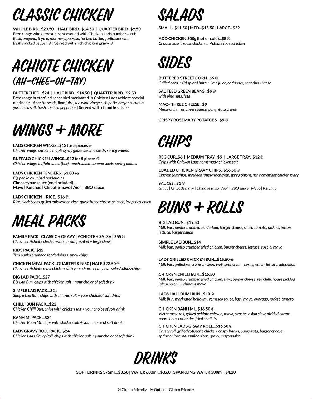 Our Menu — CHICKEN LADS