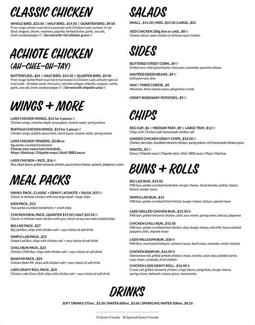 Our Menu — CHICKEN LADS