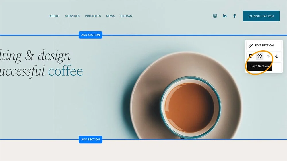 How to work with Squarespace page sections — Porta Blu Design