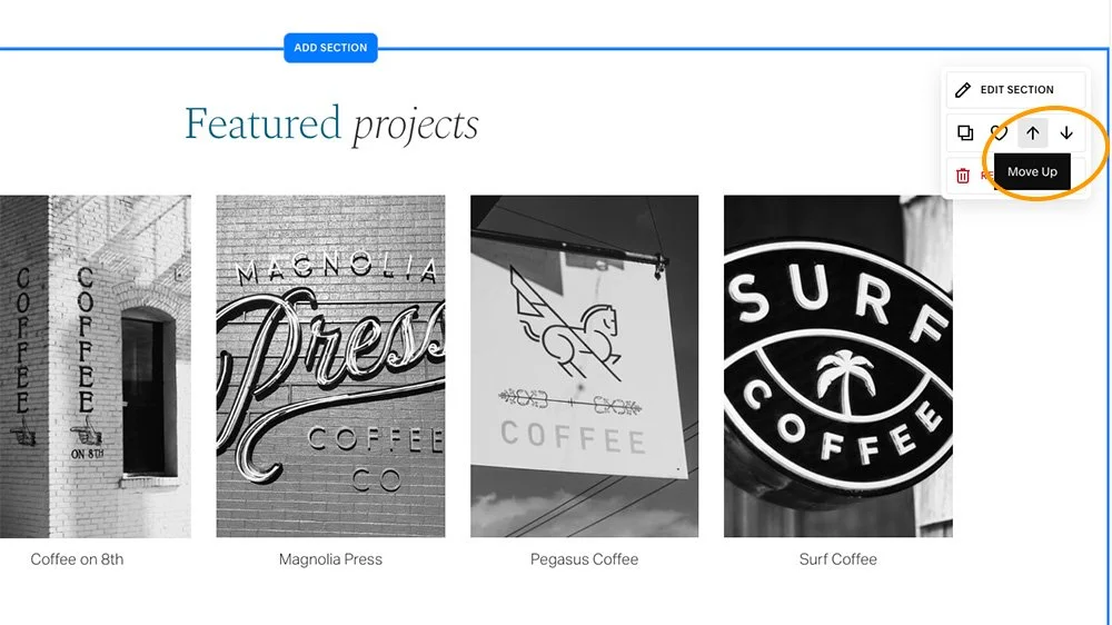 How to work with Squarespace page sections — Porta Blu Design