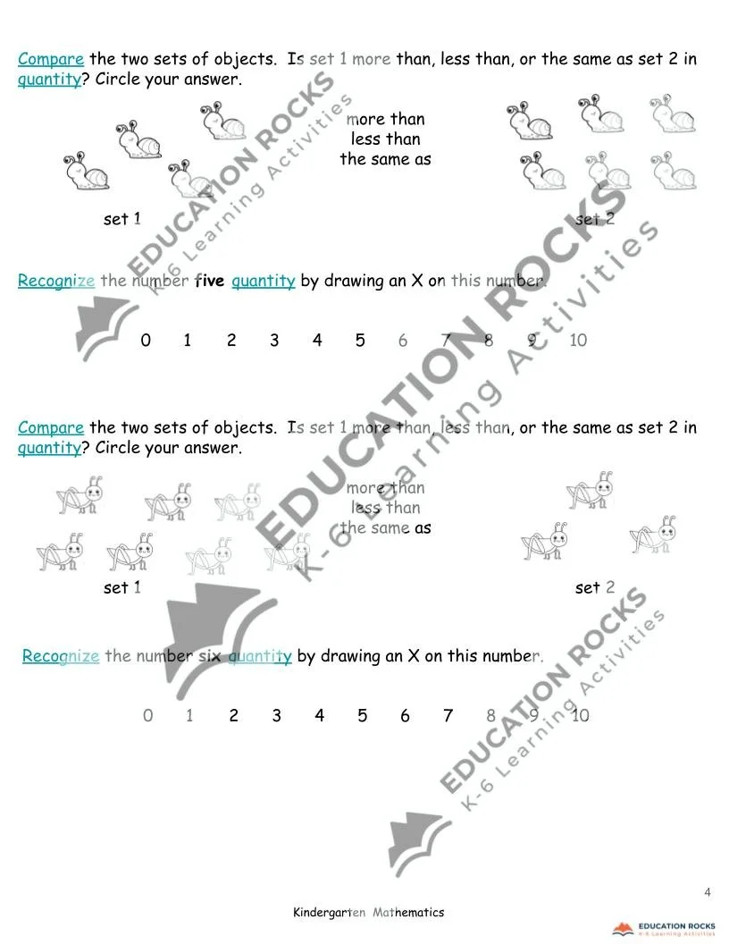 Kindergarten Mathematics-Compose Quantities — Education Rocks