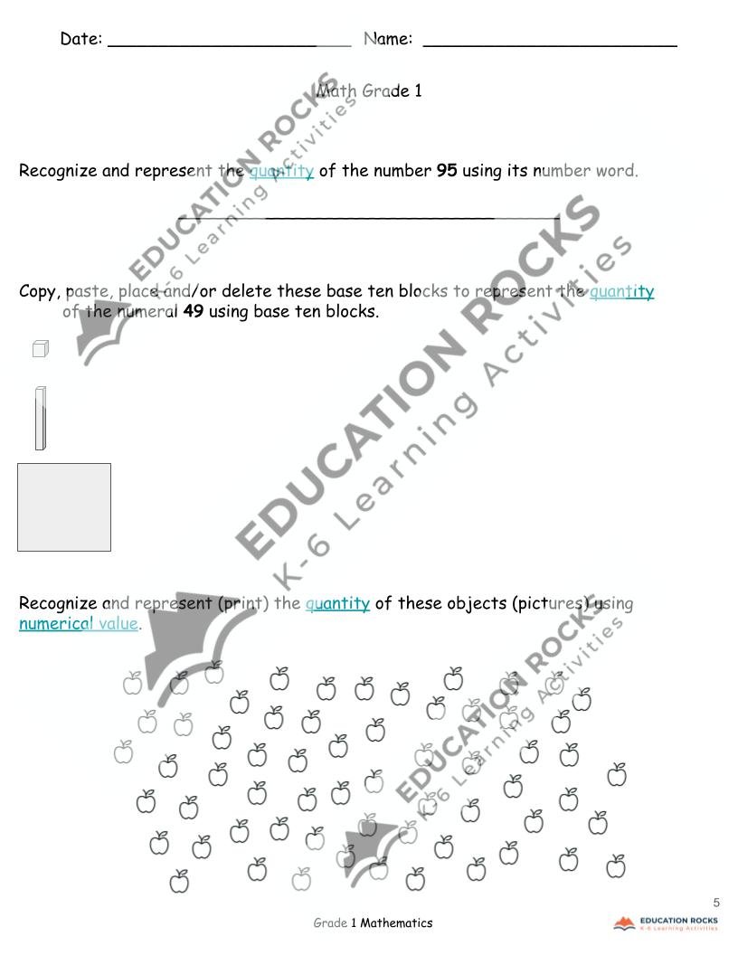 Grade 1 Math Visualize Compositions — Education Rocks