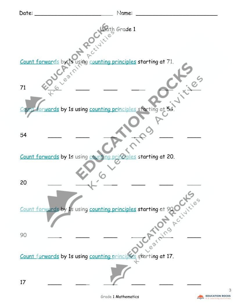 Grade 1 Math Measurement (length, area, capacity) — Education Rocks