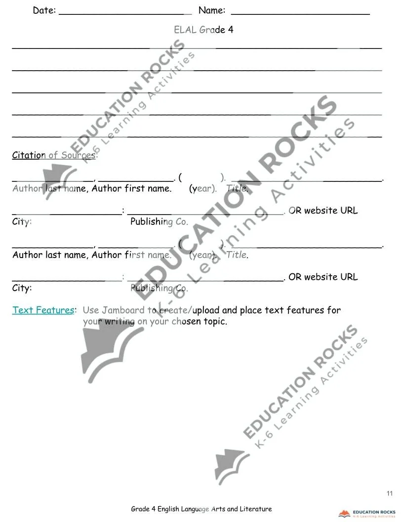 Grade 4 English Language Arts & Literature-Listening & Speaking ...