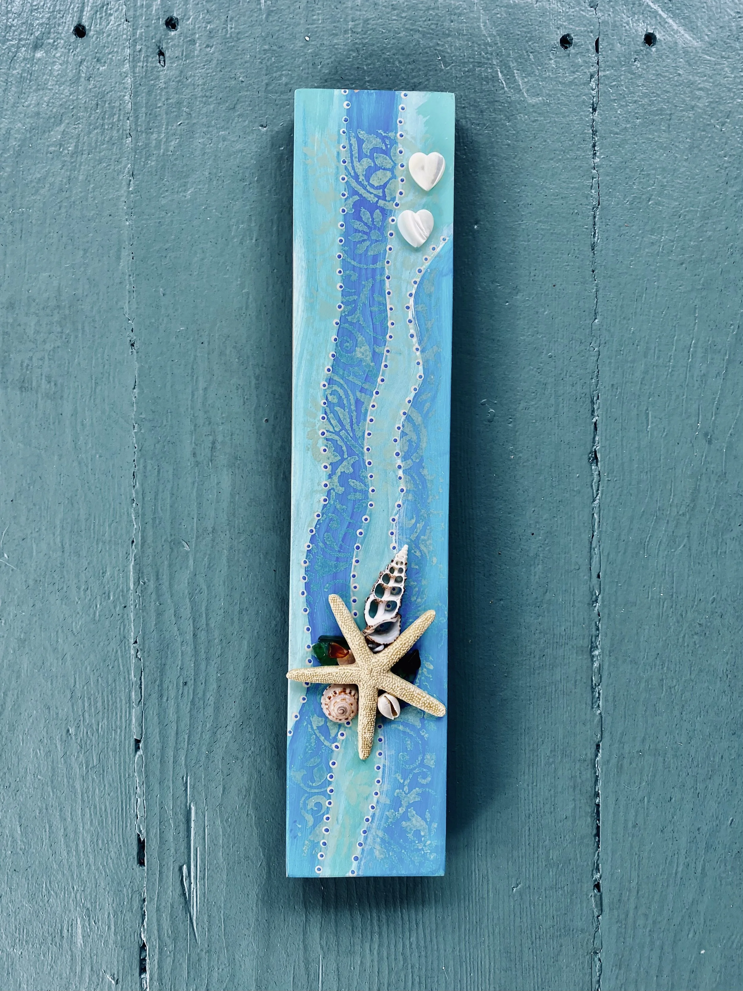 Seashore with Abalone Hearts, Starfish & Seaglass Sacred Energy Totem ...