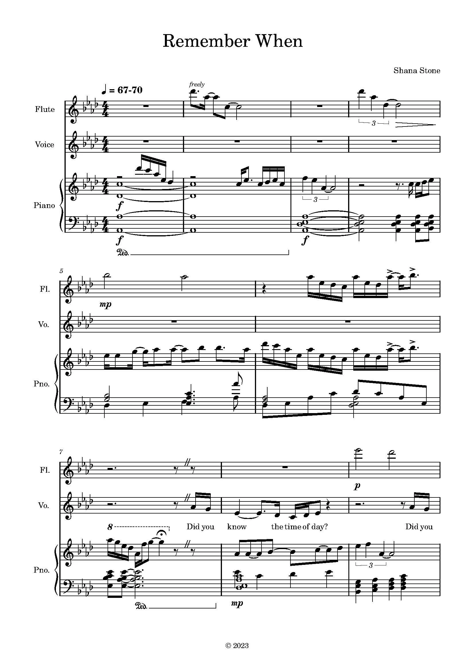 Remember When Sheet Music — Shana Stone | Flutist