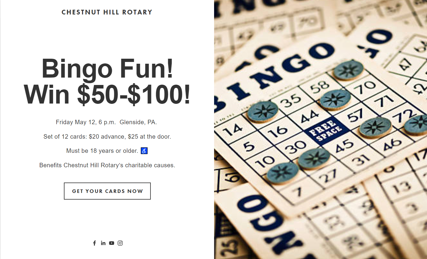 Chestnut Hill Rotary Announces Bingo Fun Raiser — Rotary Club of ...