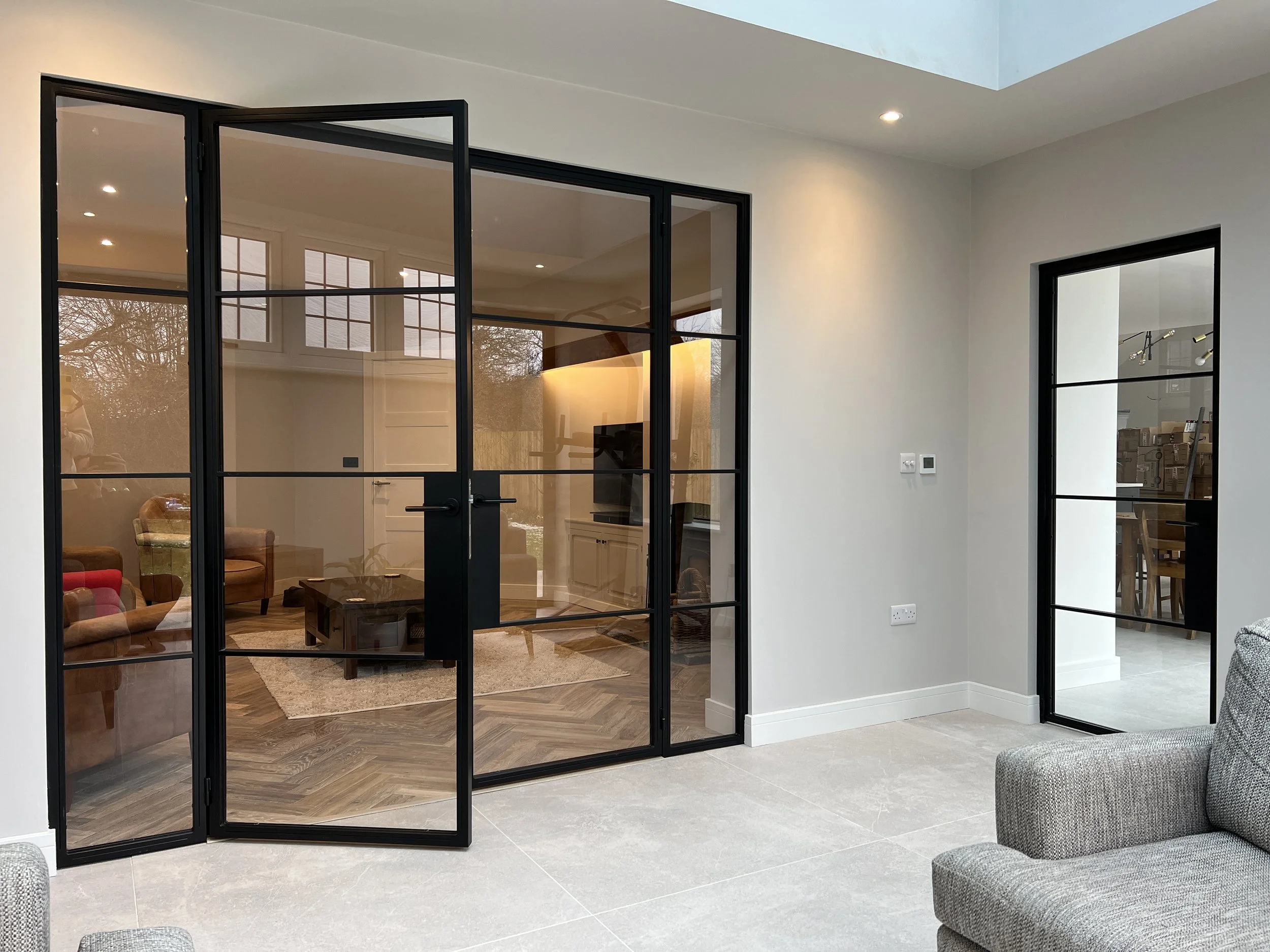 Luxury, Bespoke, Interior Cross Bar Steel Glazed Doors & Room Dividers ...