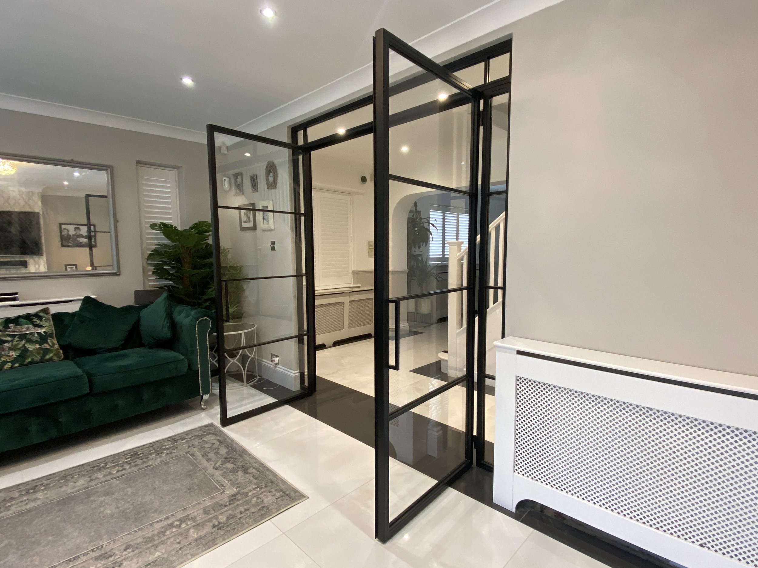 Luxury, Bespoke, Interior Cross Bar Steel Glazed Doors & Room Dividers ...