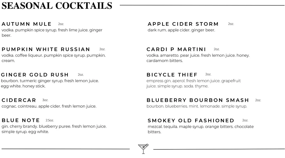 Drinks — THE STERLING