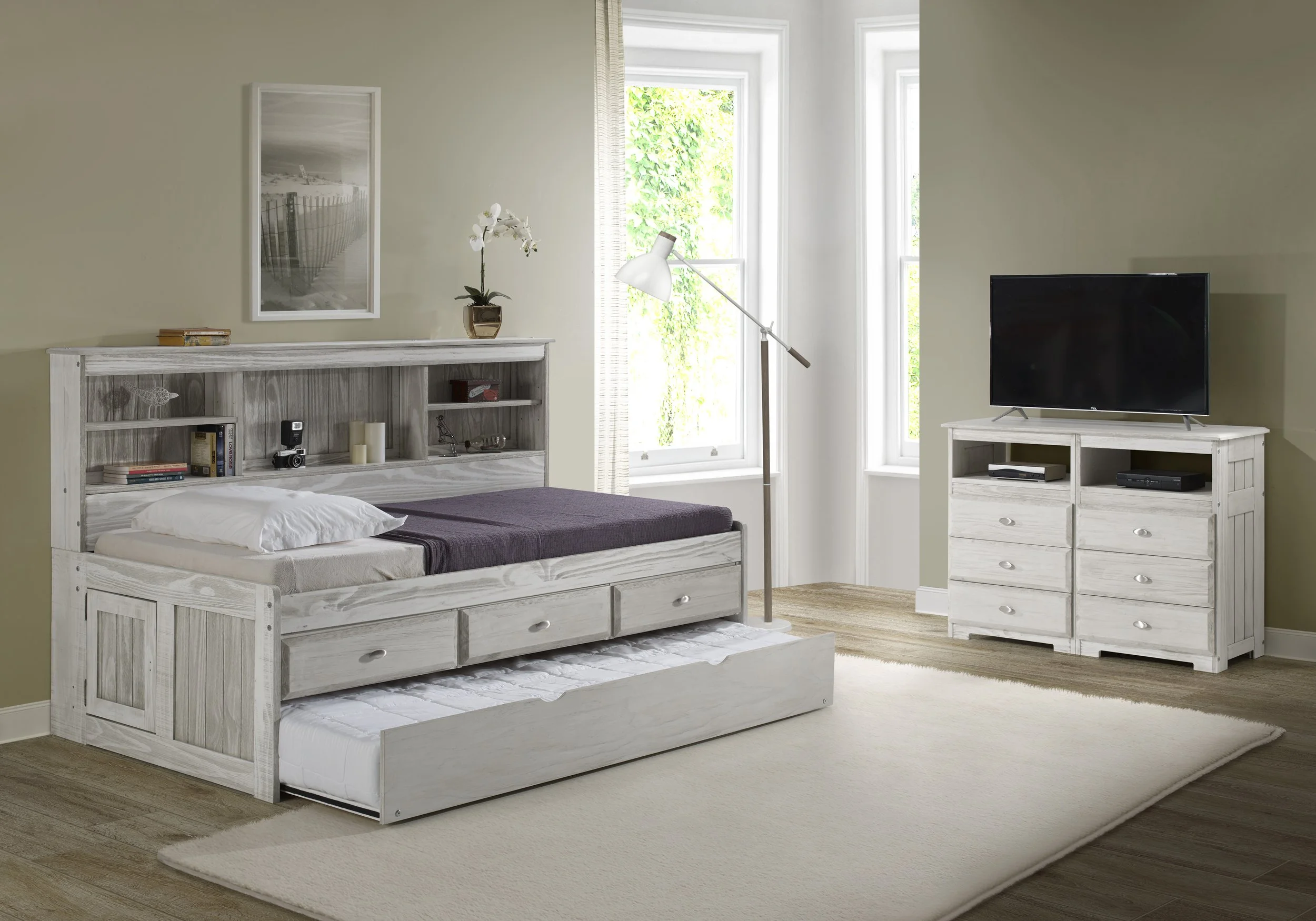 Twin Bookcase Daybed in Ash — Discovery World Furniture