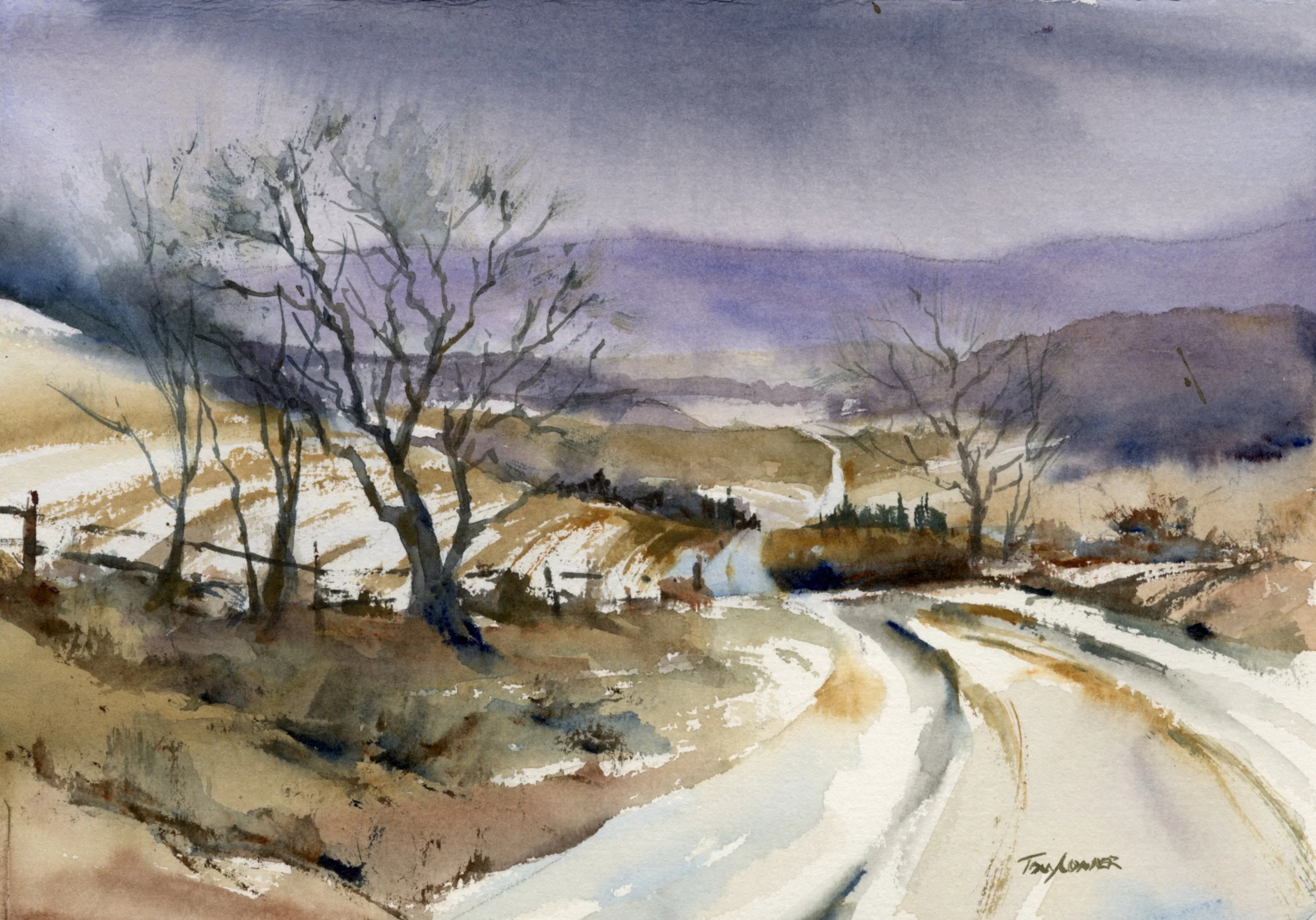A Road In Vermont - original watercolor painting — Tony Conner