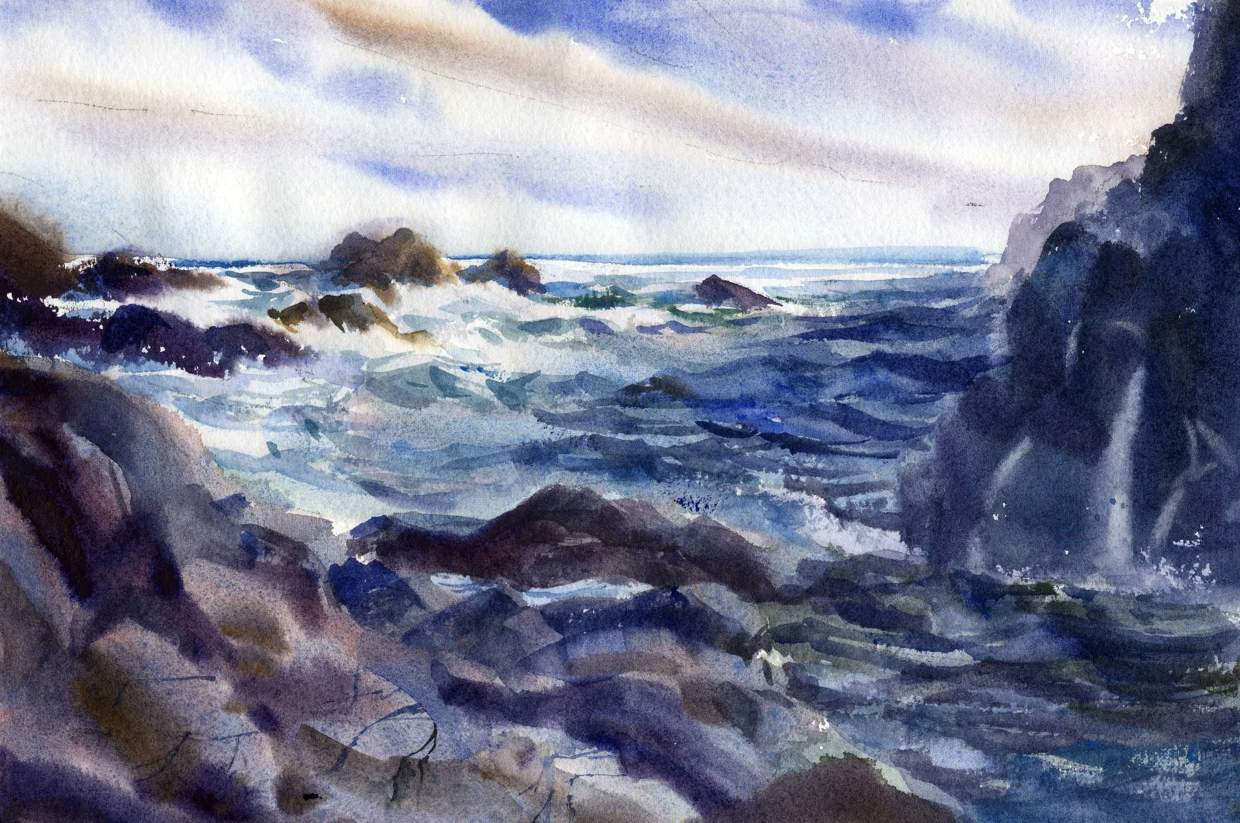 Learn How To Paint Water In Watercolor - Online Class — Tony Conner
