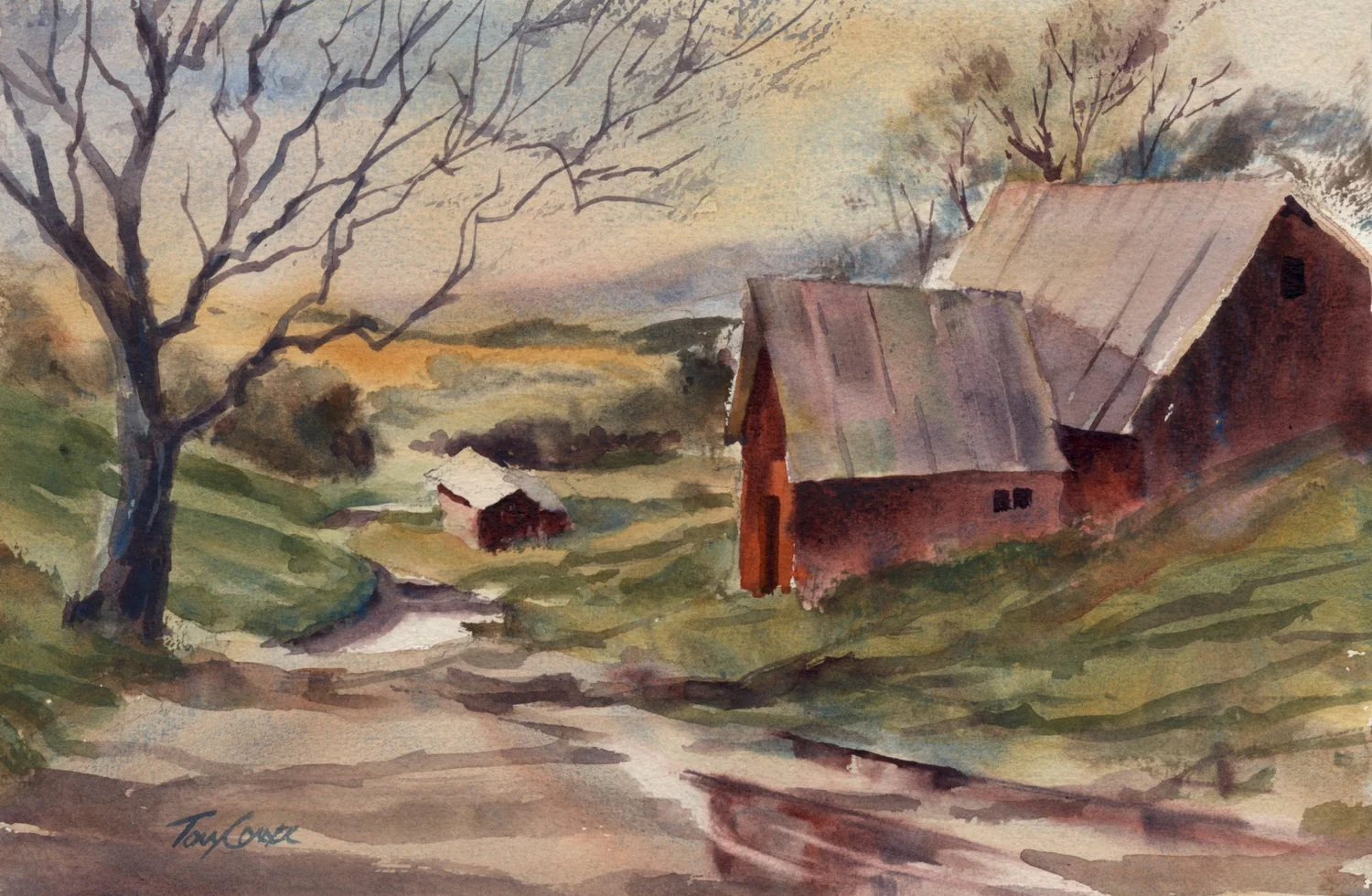 "New Day" - Original Watercolor Landscape Painting — Tony Conner