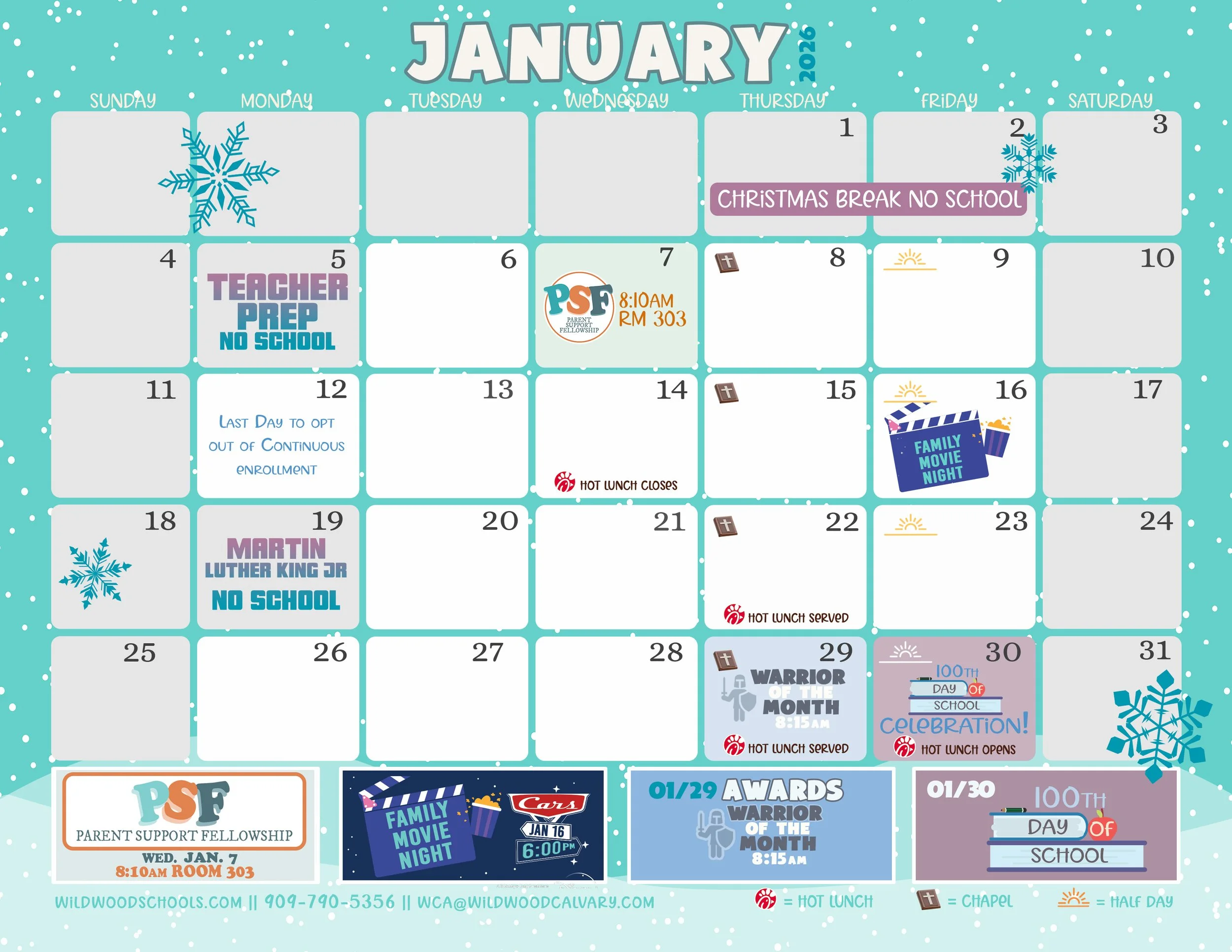 Wildwood Elementary School Calendar