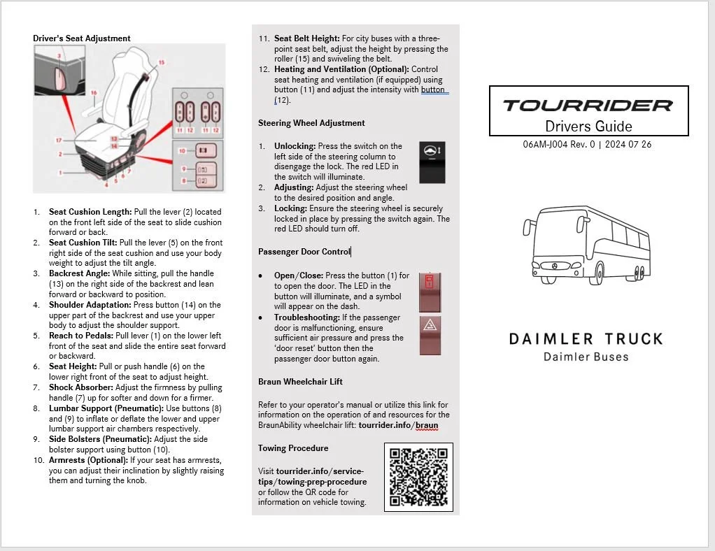 Tourrider - Drivers Guide Pamphlet — Tourrider - Training