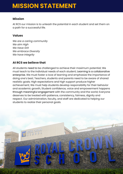 Student Handbook | Explore Student Resources - Join Today — Royal Crown School