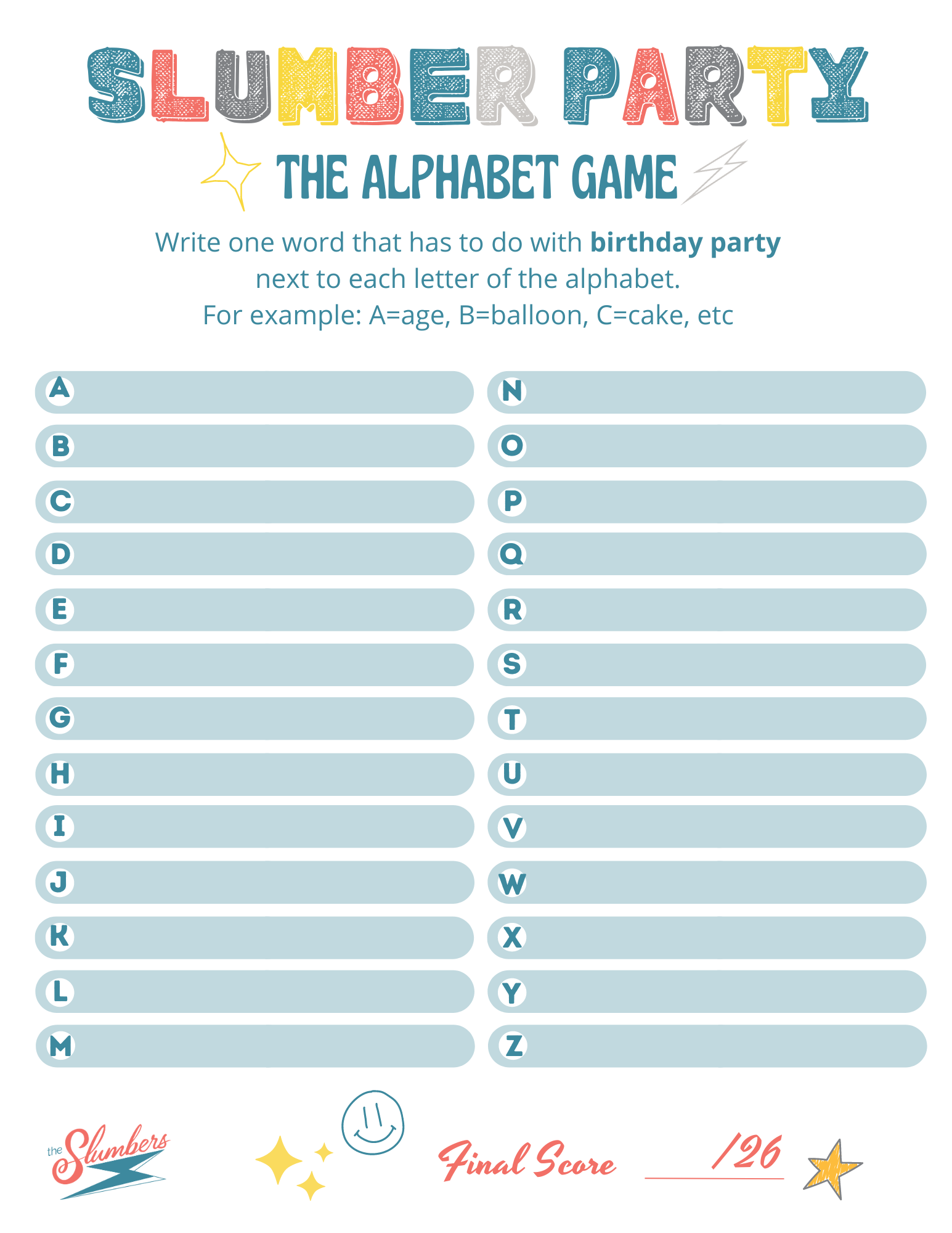 Free Printable Sleepover Activities and Games: Fun Ideas for Your Next ...