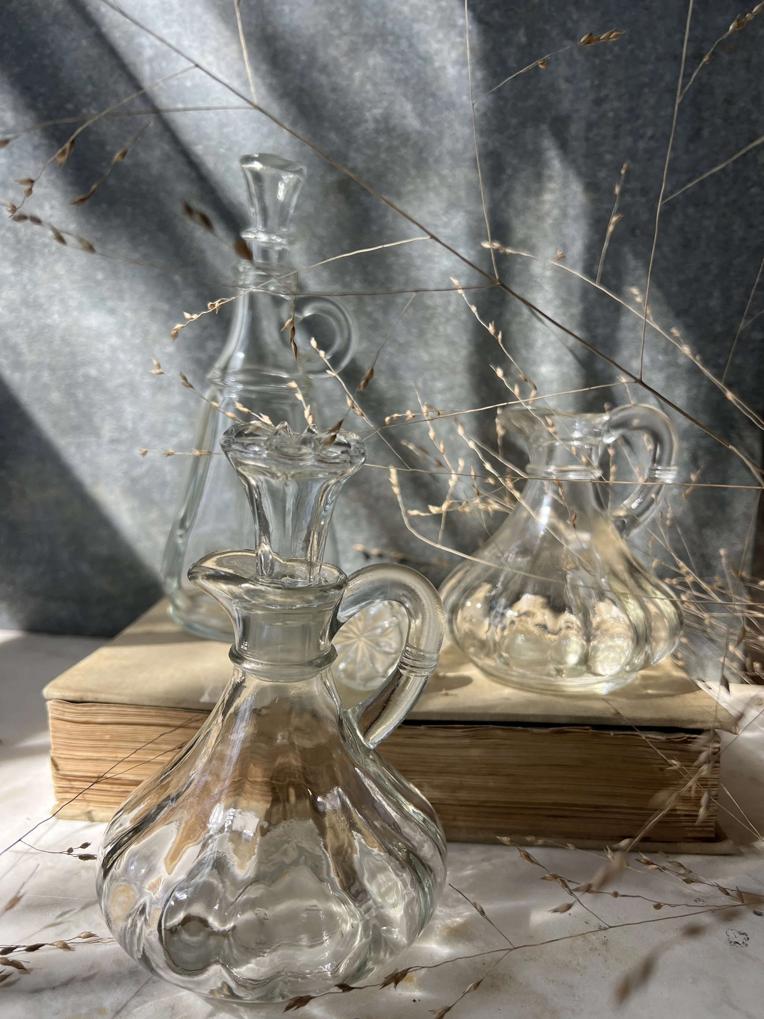 Mid Century Colored Amber Glass Set Tributary Collective — Tributary ...