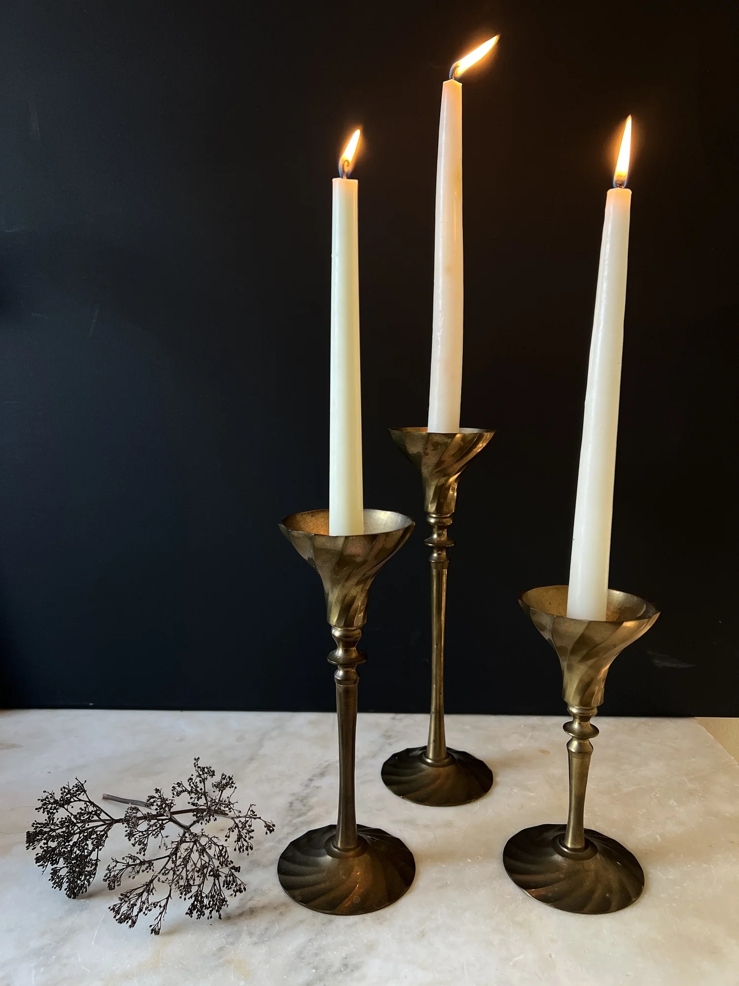 Pair of Metal Verdigris Candlesticks Tributary Collective — Tributary ...