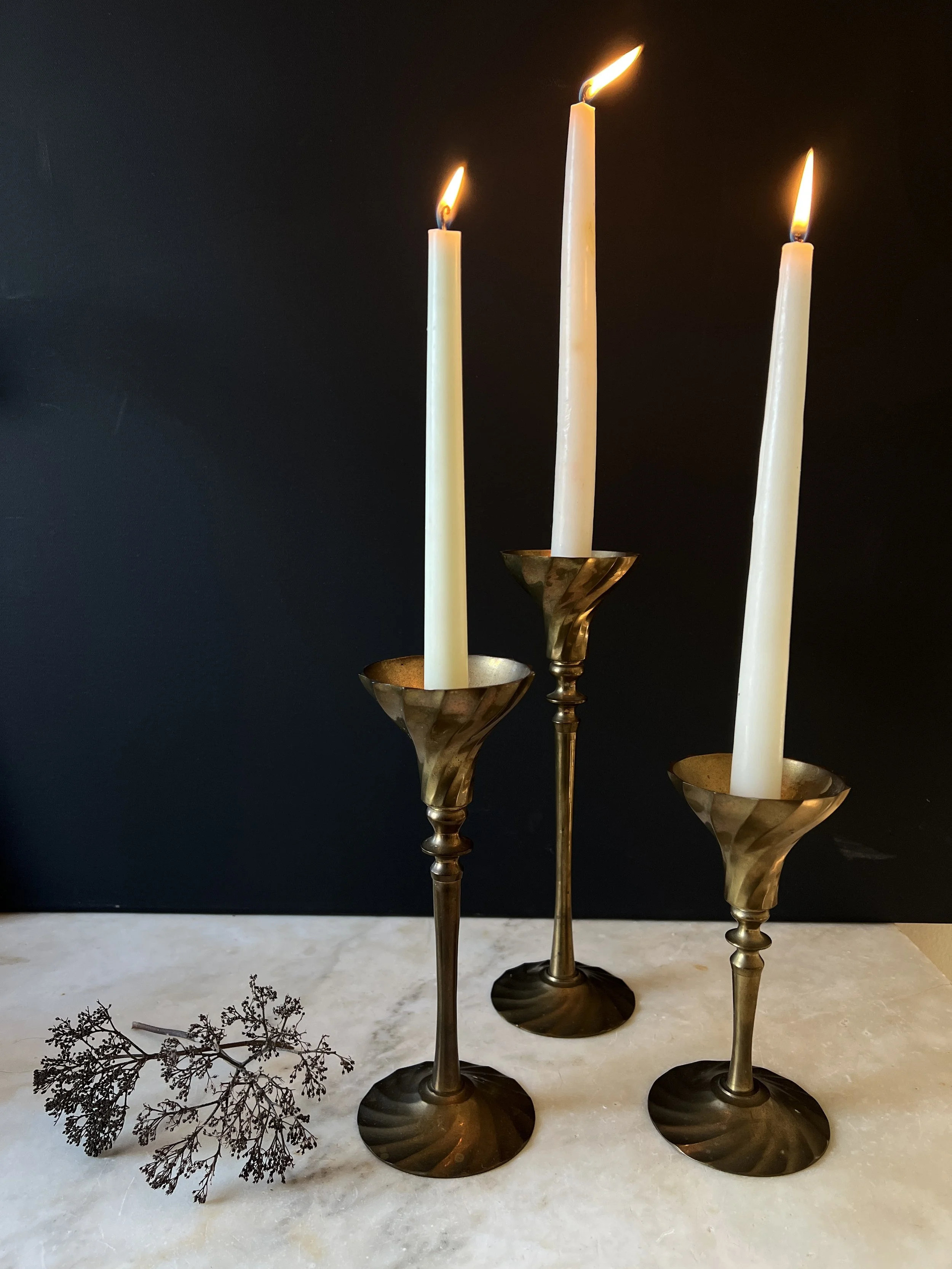 Pair of Metal Verdigris Candlesticks Tributary Collective — Tributary ...