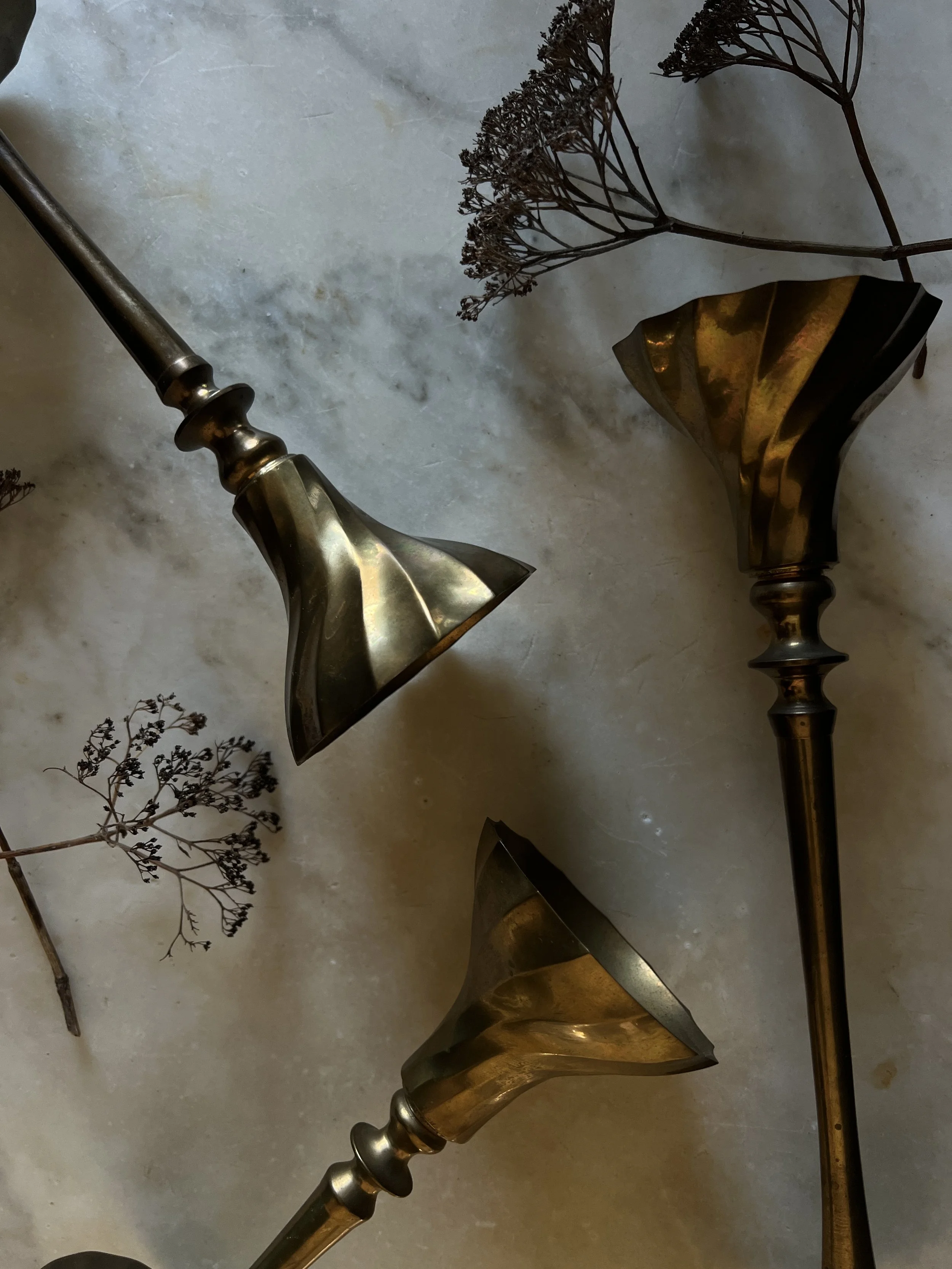 Pair of Metal Verdigris Candlesticks Tributary Collective — Tributary ...
