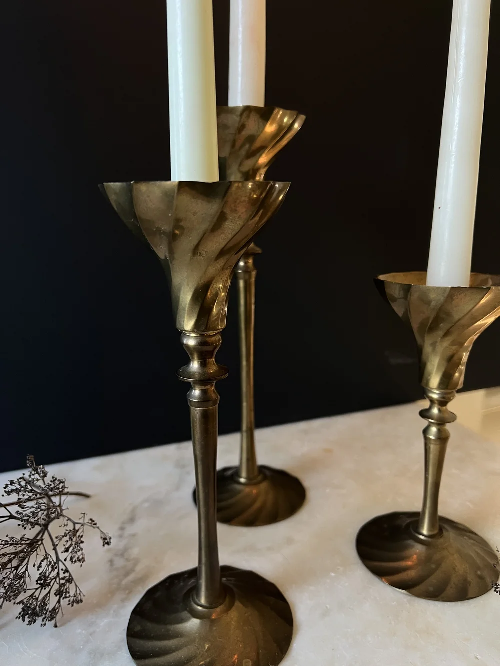 Pair of Metal Verdigris Candlesticks Tributary Collective — Tributary ...