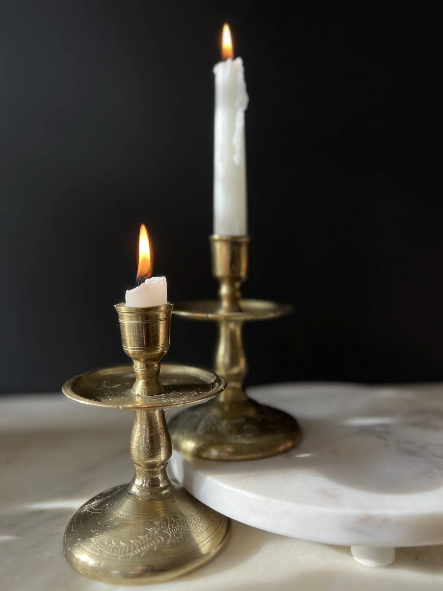 Pair of Metal Verdigris Candlesticks Tributary Collective — Tributary ...