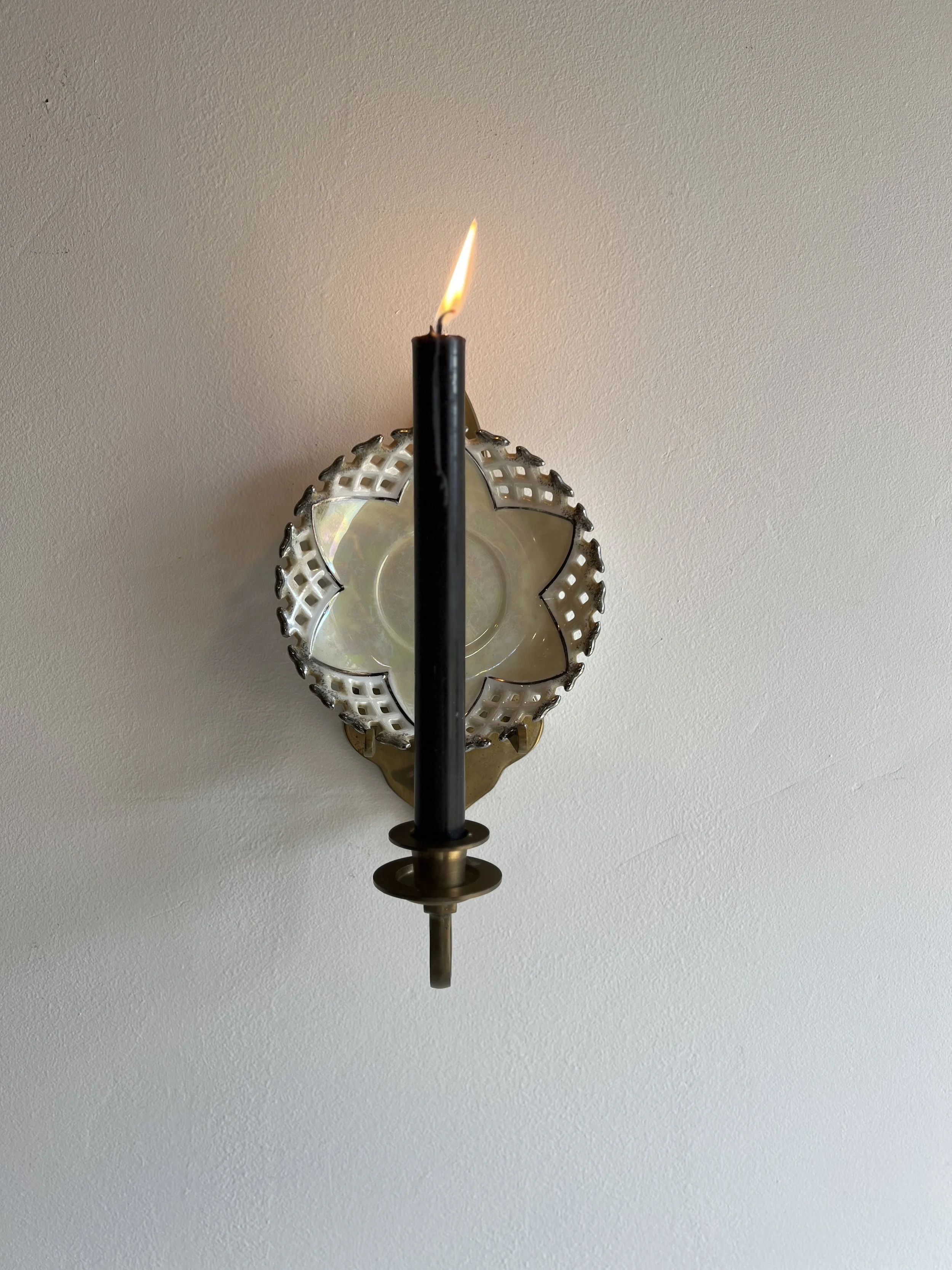 Round Brass Candle Wall Sconce Tributary Collective — Tributary Collective