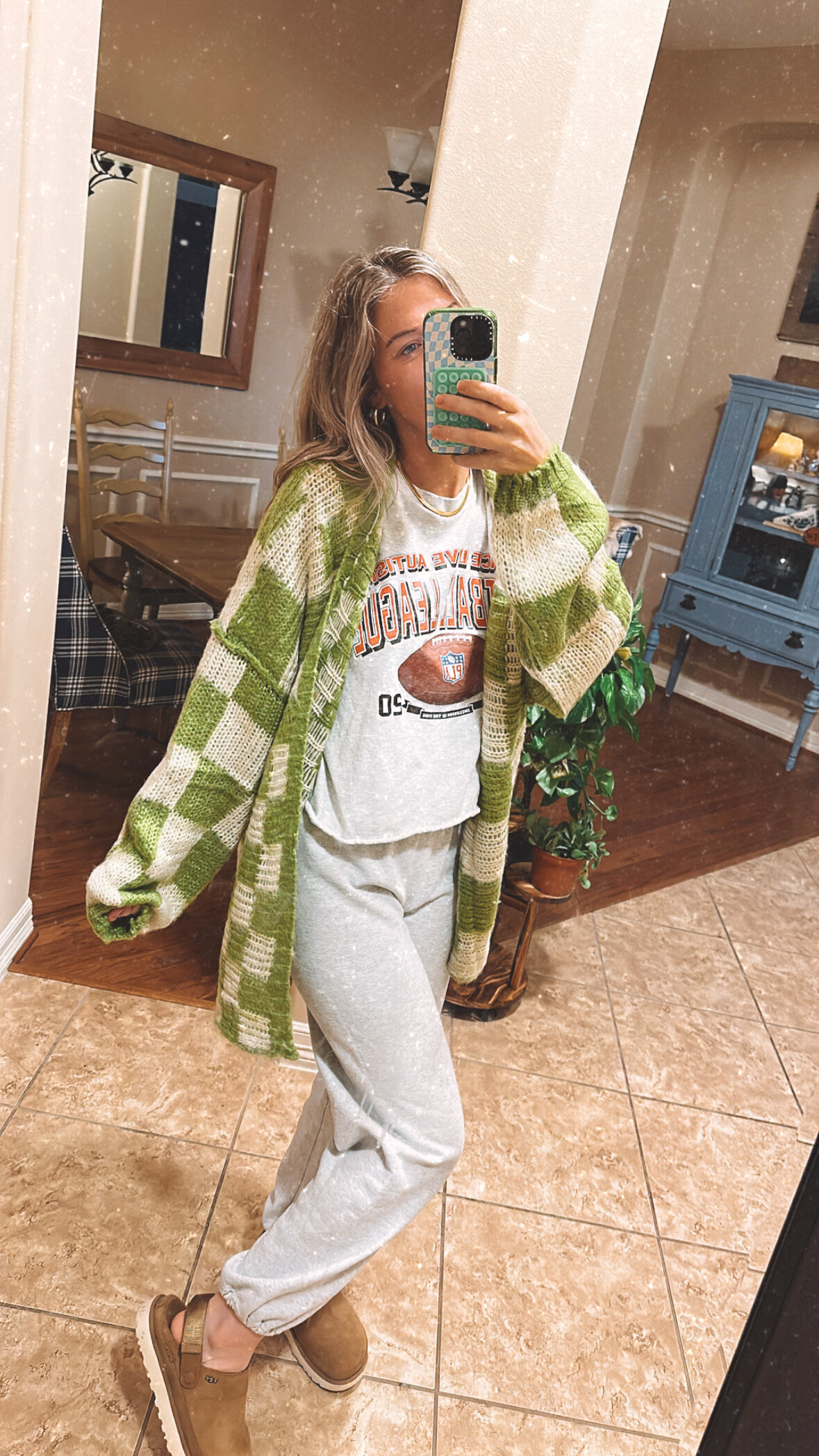 Sun & Sand Checkered Sweatshirt — PEACE LOVE AUTISM