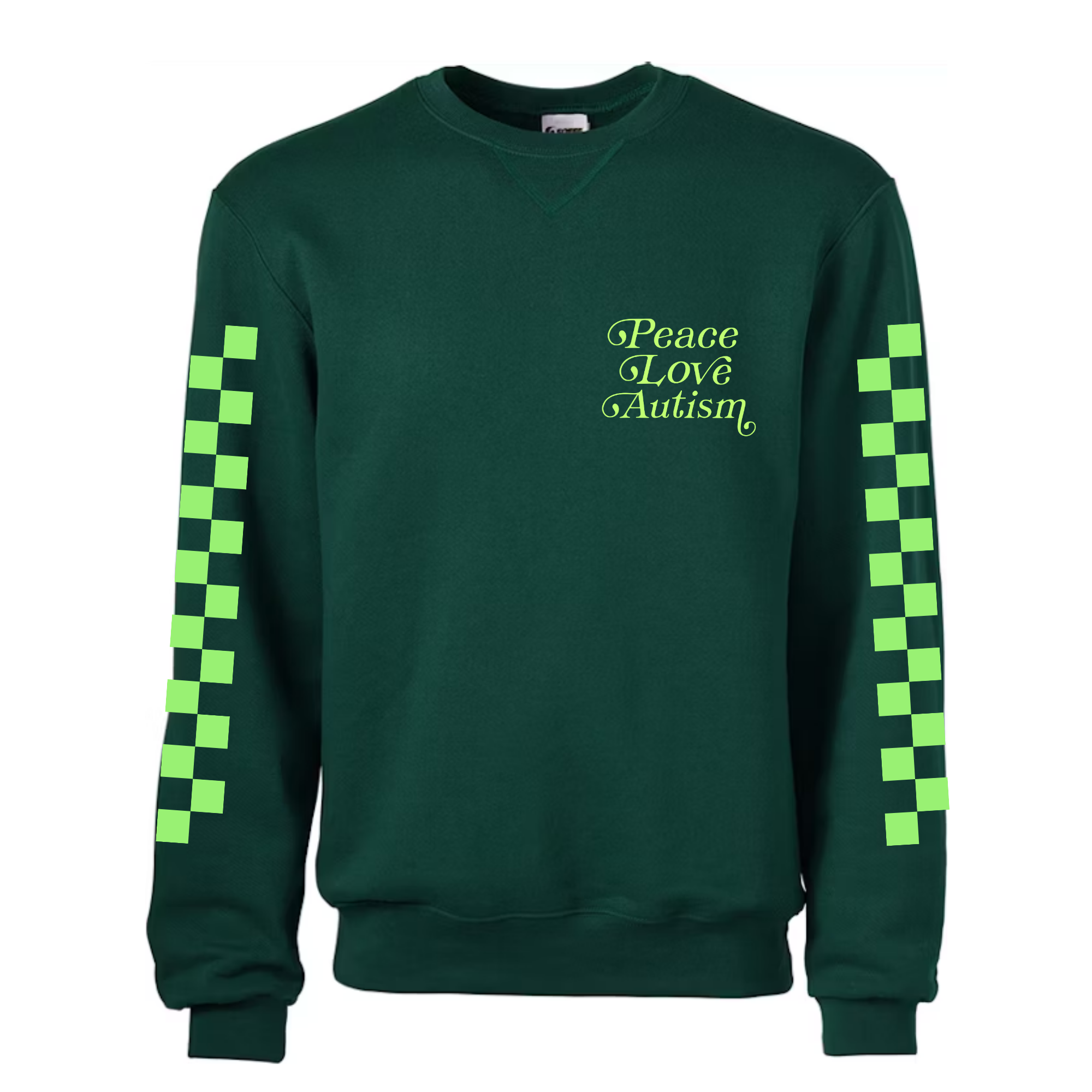 Sun & Sand Checkered Sweatshirt — PEACE LOVE AUTISM