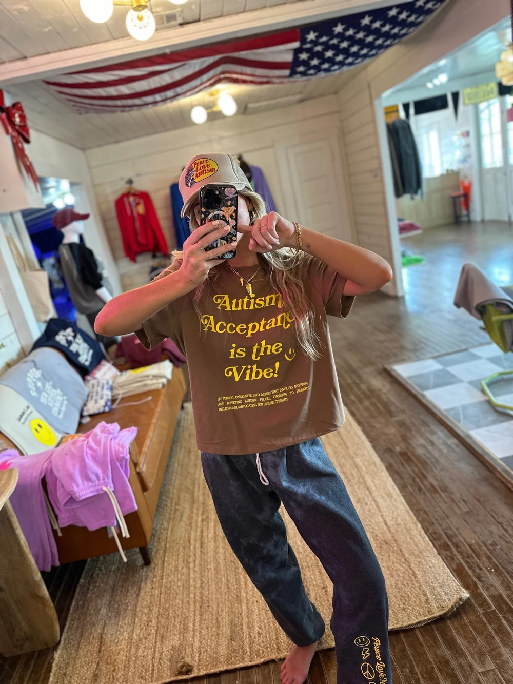 Neon Violet Inclusion is the Vibe Boxy Tee — PEACE LOVE AUTISM