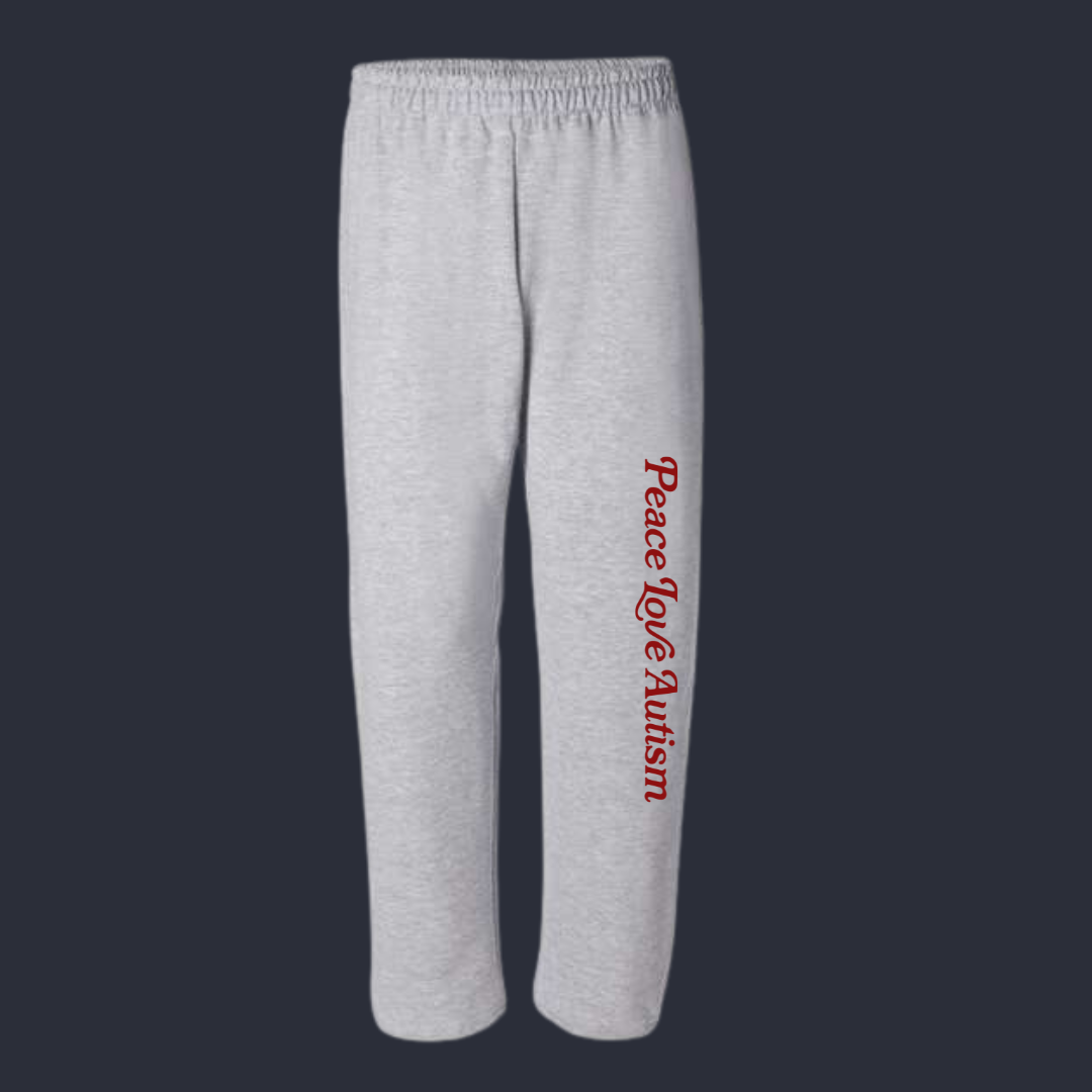 Red Logo Jogger Pants — PEACE LOVE AUTISM