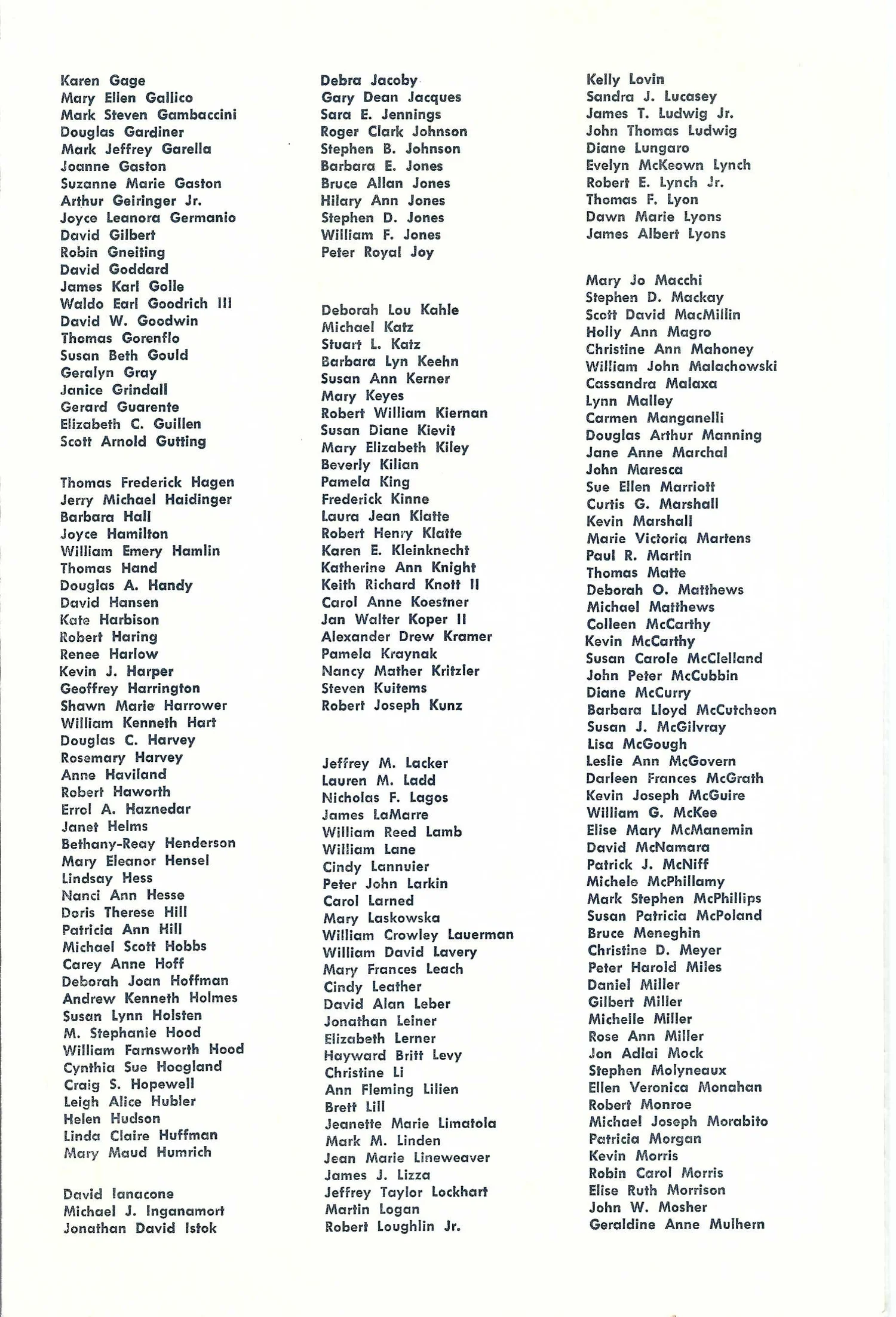 RHS Class of 1973 50th Reunion, Ridgewood, NJ