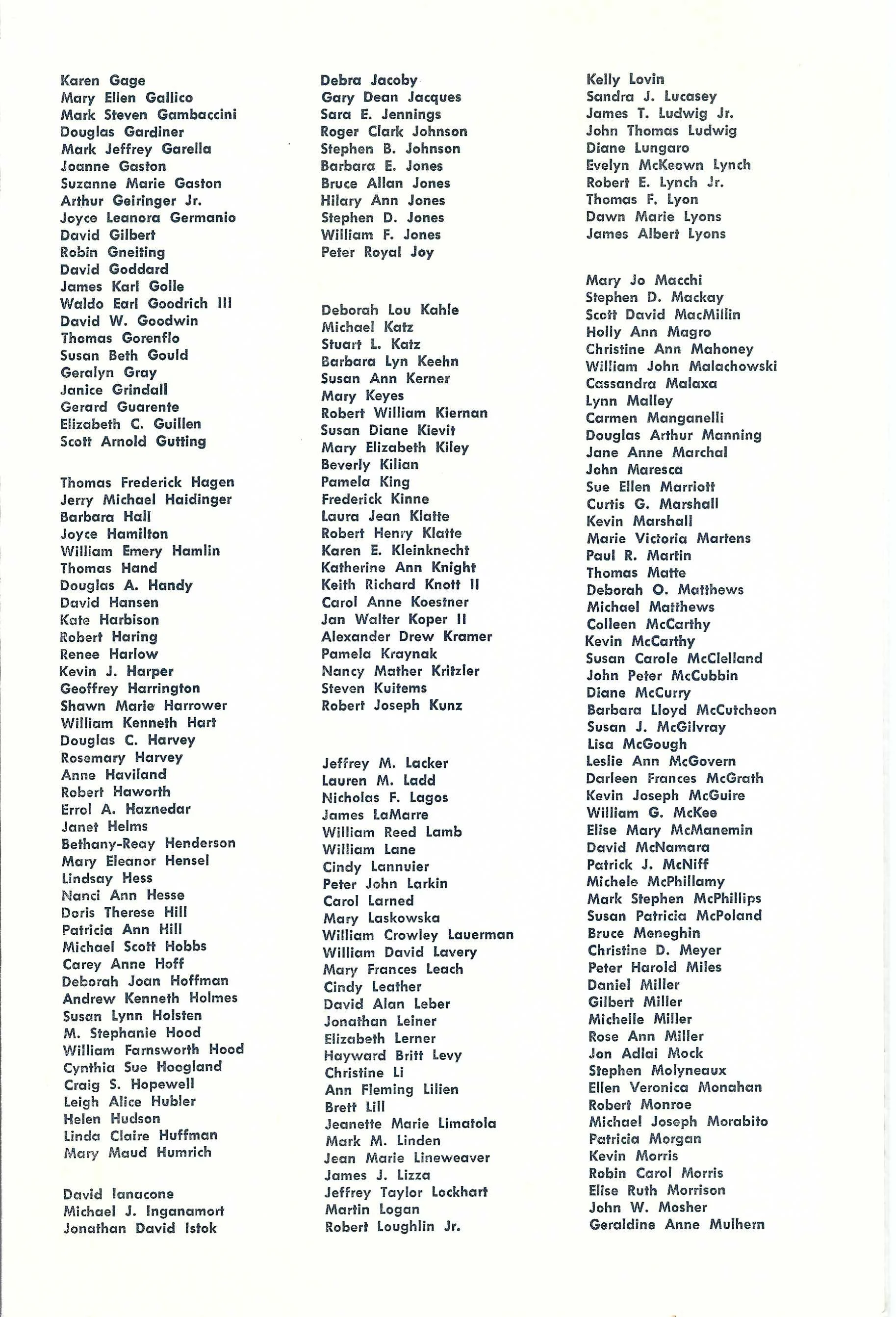 RHS Class of 1973 50th Reunion, Ridgewood, NJ