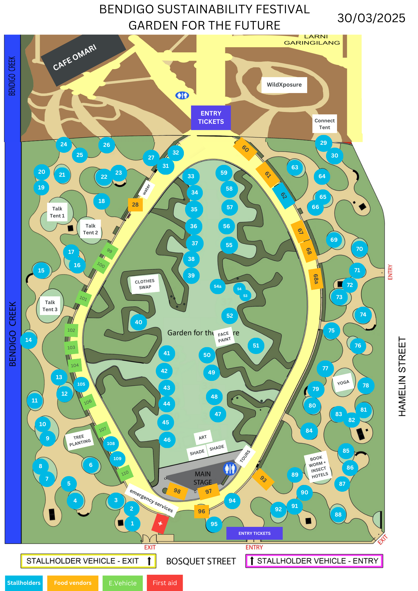 BSF 2025 Site Map — Bendigo Sustainability Group