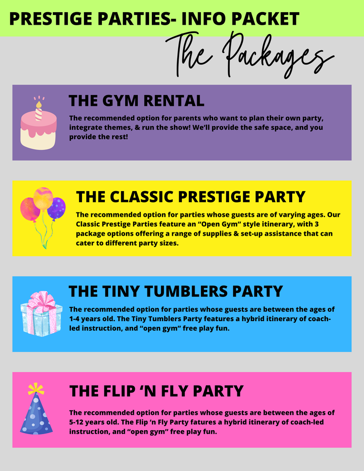 Party | Book Your Exciting Party Today — Prestige Gymnastics Academy