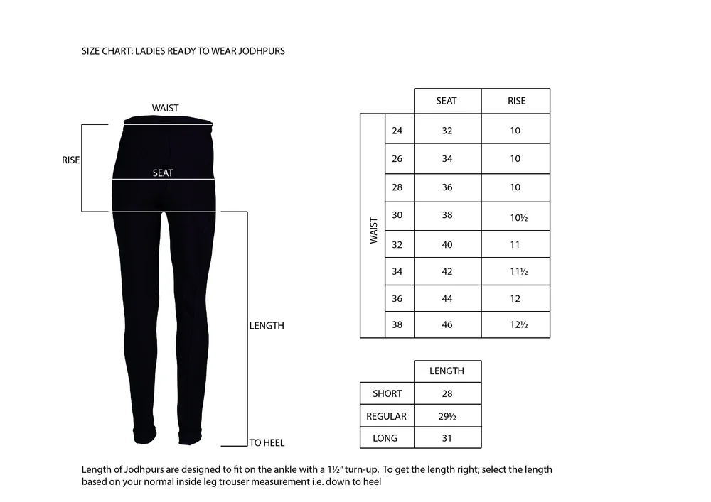 British Breeches — Size Charts