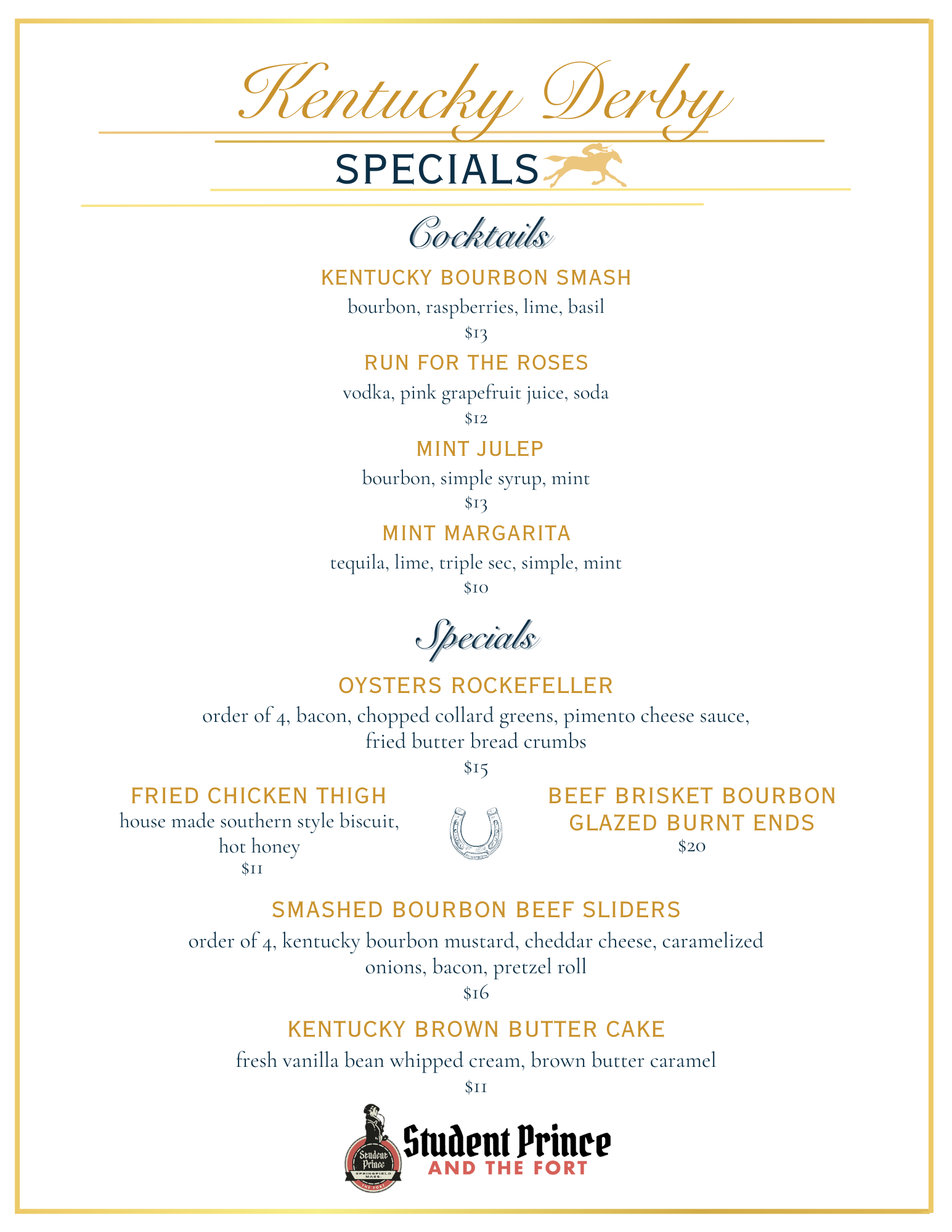 KENTUCKY DERBY PARTY AT THE STUDENT PRINCE! — Student Prince