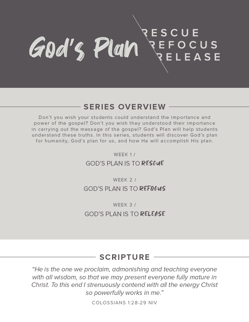 God's Plan Series — 6° INITIATIVE