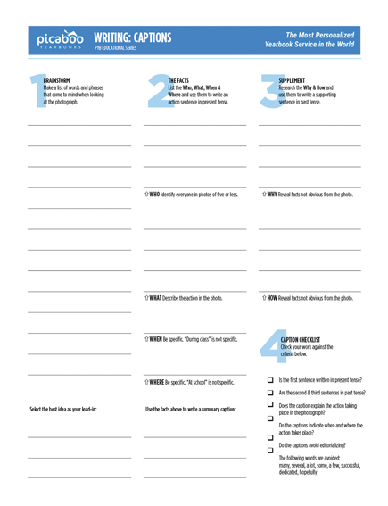 School Yearbook Educational Series — Picaboo Yearbooks