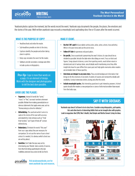 School Yearbook Educational Series — Picaboo Yearbooks