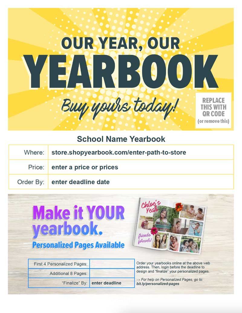 Customizable Yearbook Flyers | Boost Sales with Engaging Templates ...