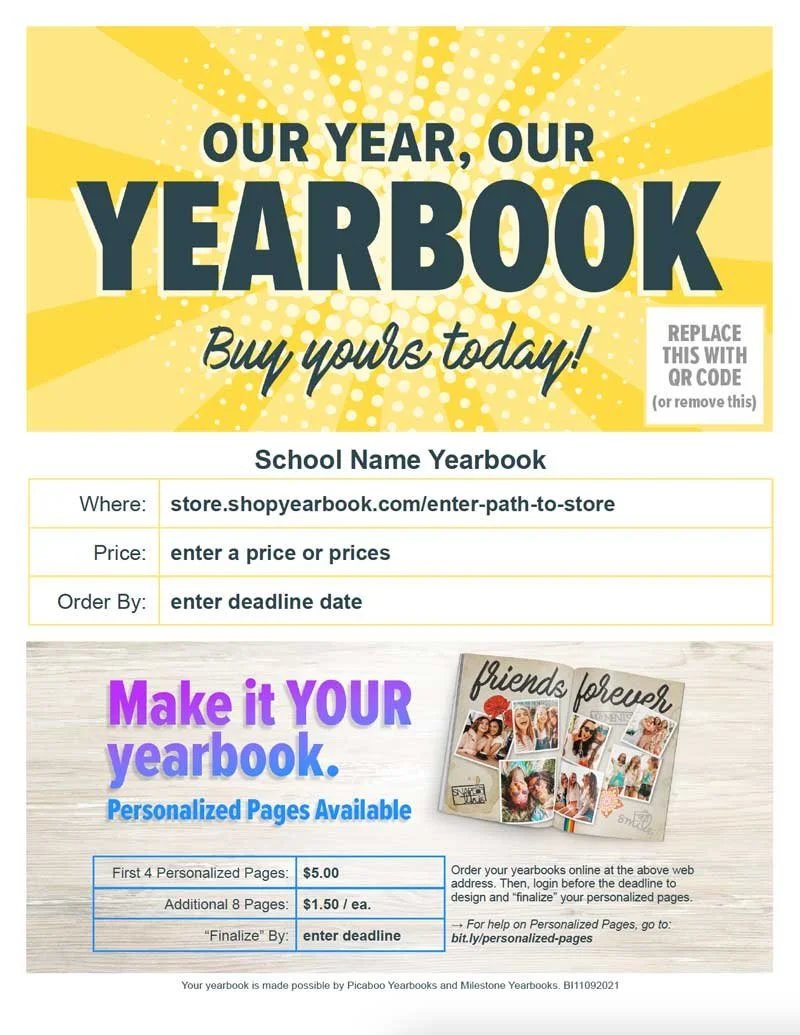 Customizable Yearbook Flyers | Boost Sales with Engaging Templates ...