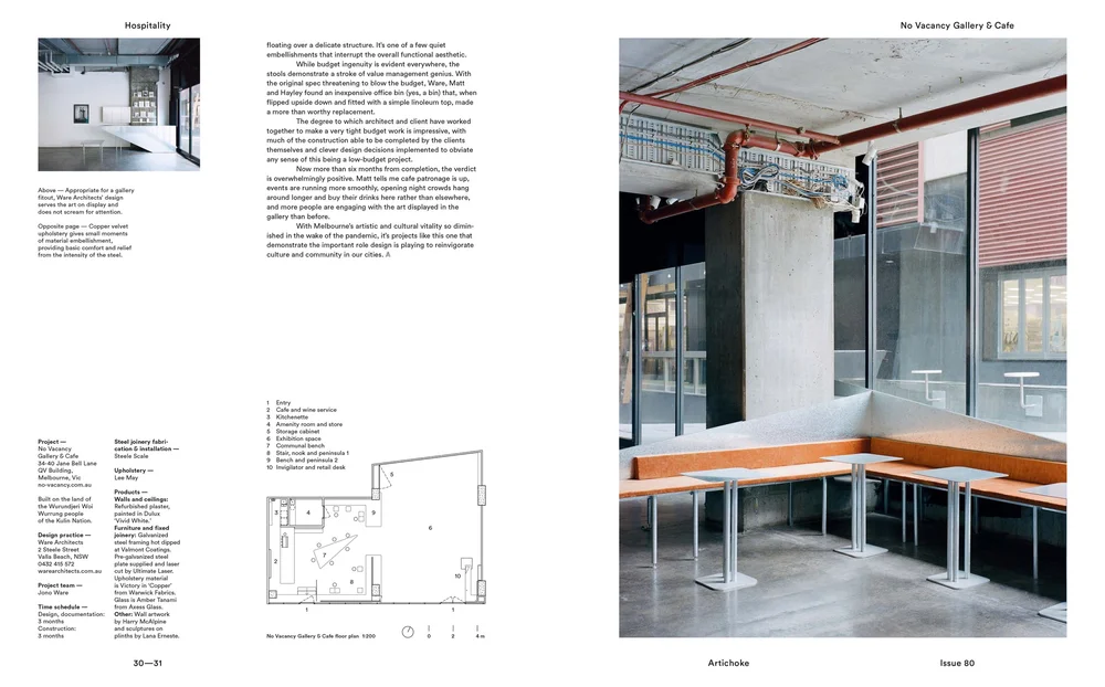 No Vacancy Gallery & Cafe, Raw utilitarian architecture merges ...
