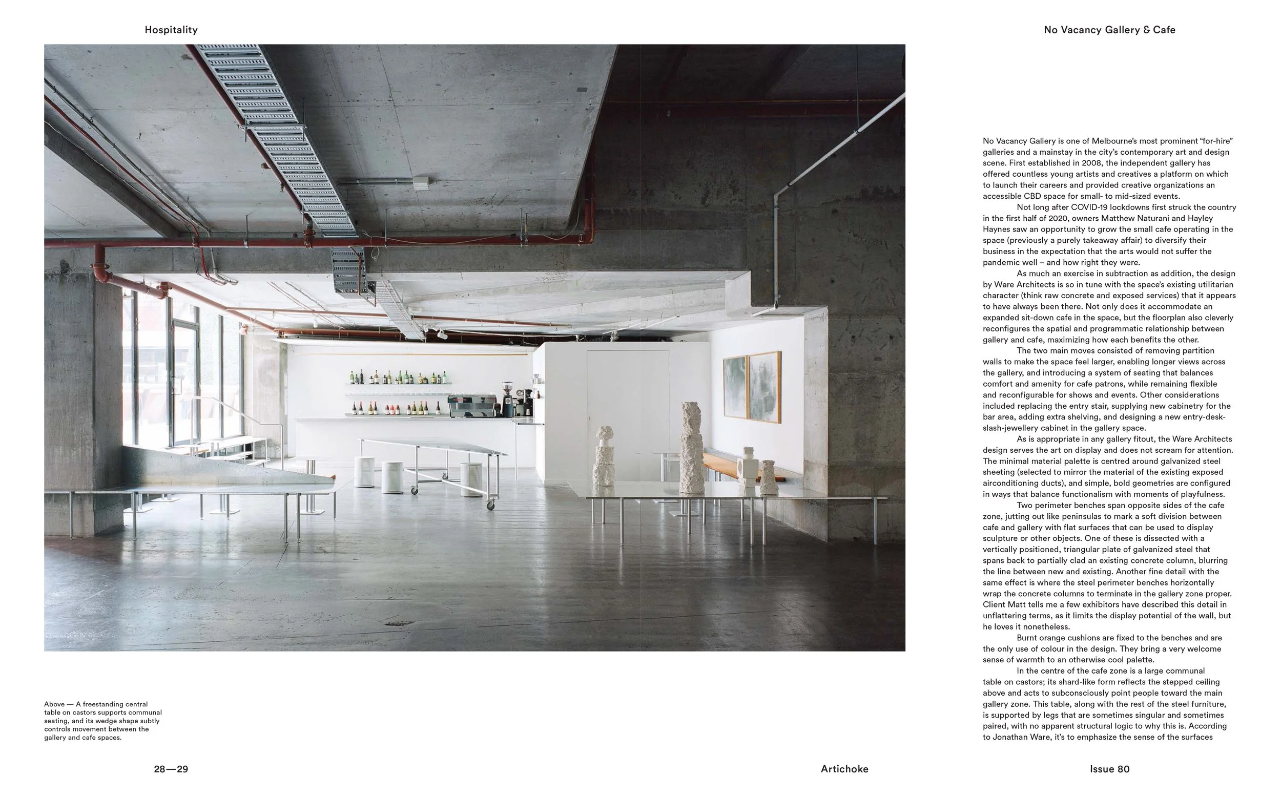 No Vacancy Gallery & Cafe, Raw utilitarian architecture merges ...