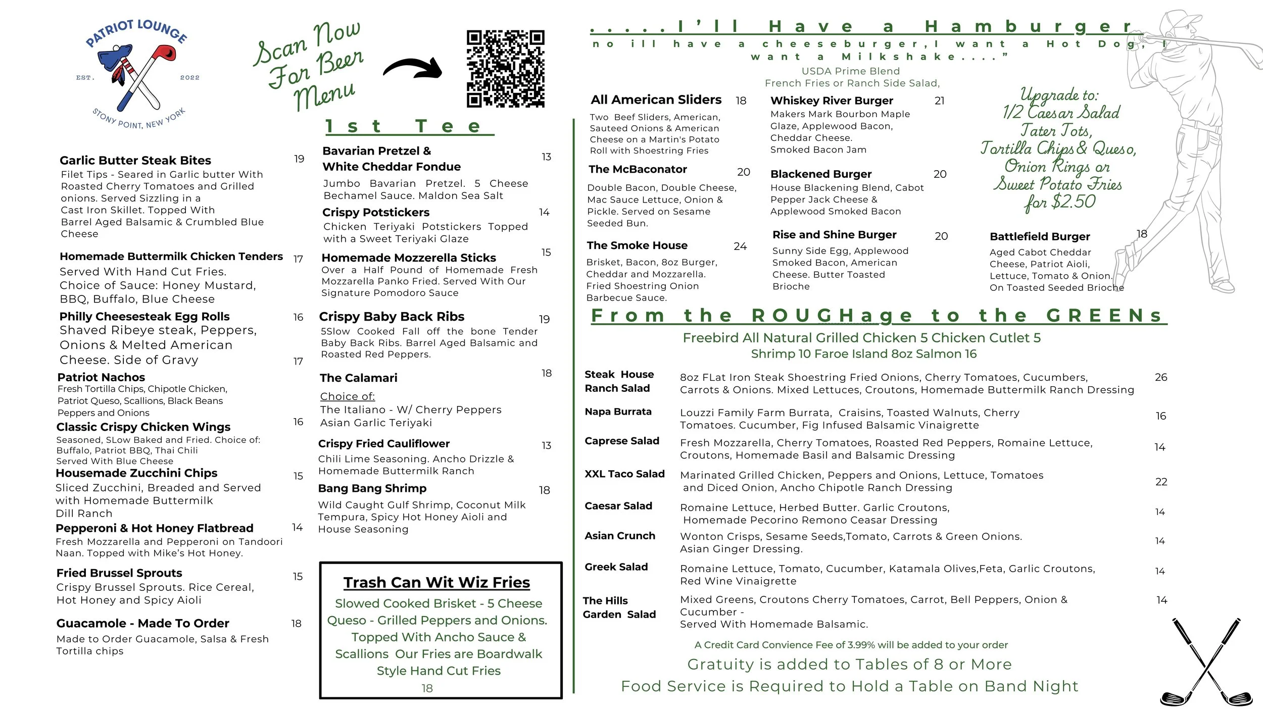 Menus — The Patriot Lounge