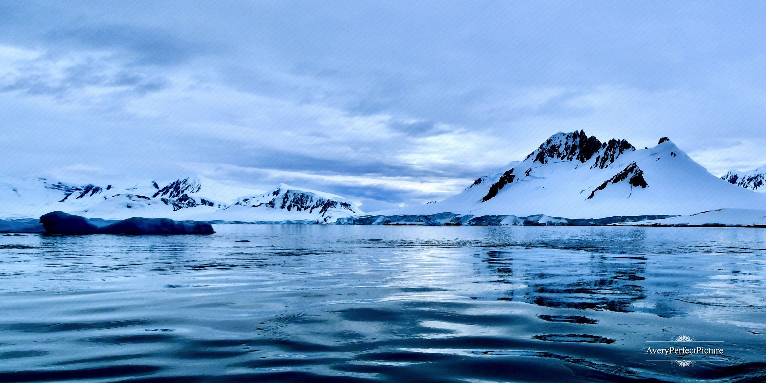 Antartica Panoramic Art - Glaciers & Reflection Photographic Art ...