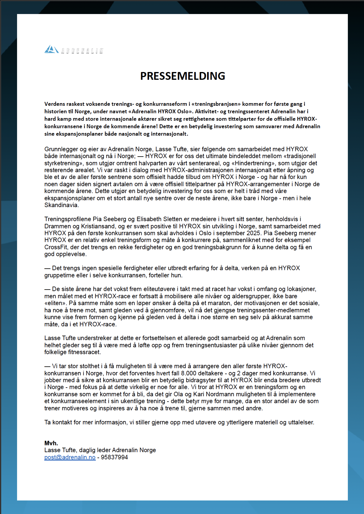 Ett av de første treningssentrene i Norge som tilbyr Hyrox — Adrenalin