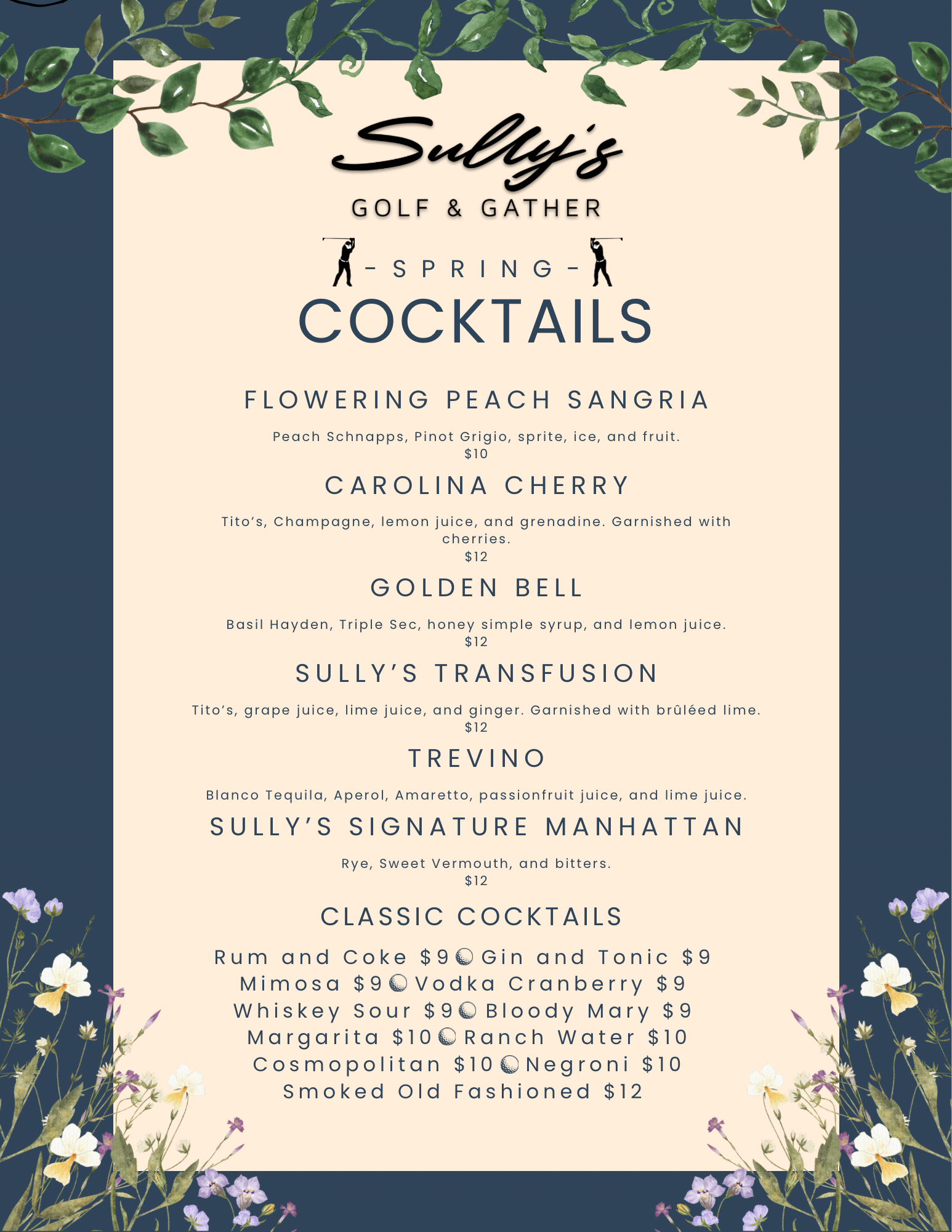 Sully's Menu — Sully's Golf and Gather